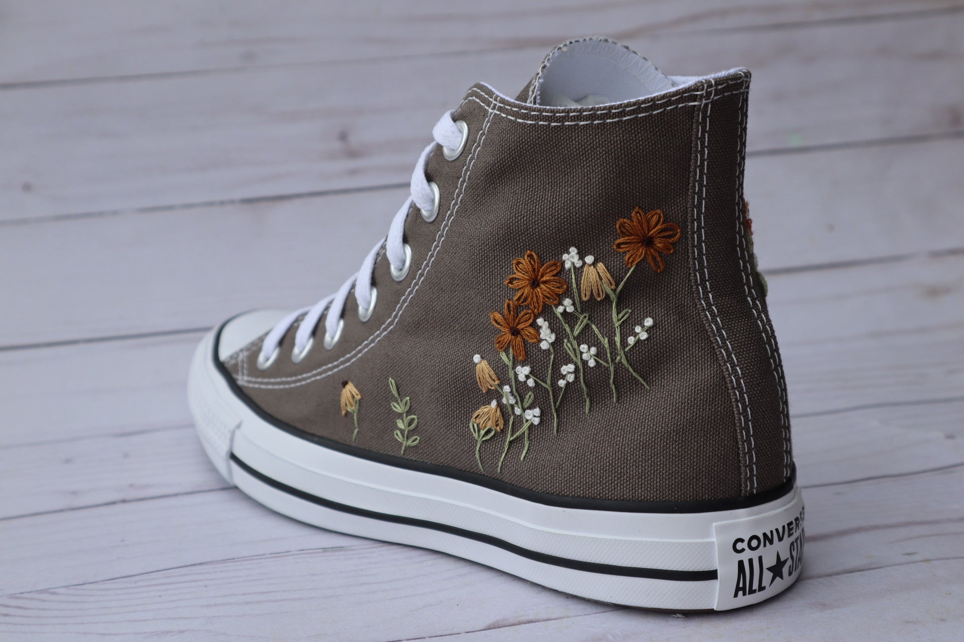 Custom Flower Embroidered Converse Chuck Taylor High Top – AfterAugustCo